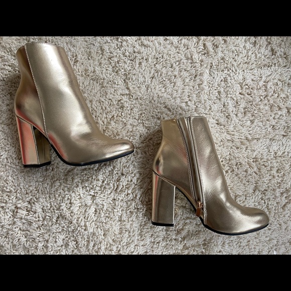 Shoes | Gold Metallic Bootie | Poshmark